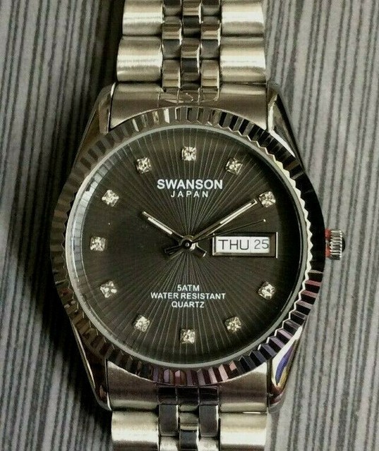 Swanson Two-tone Waterproof 5atm Mens Watch Day & Date Dial High ...