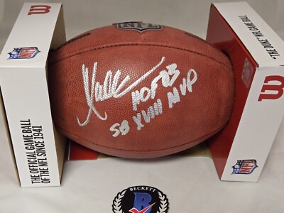 Marcus Allen Signed HOF MVP Official Duke NFL Pro Football Beckett Auto ...