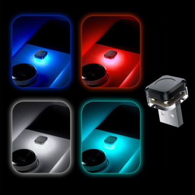 1x USB Mini LED Car Interior Neon Atmosphere Light Ambient Lamp Bulb ...