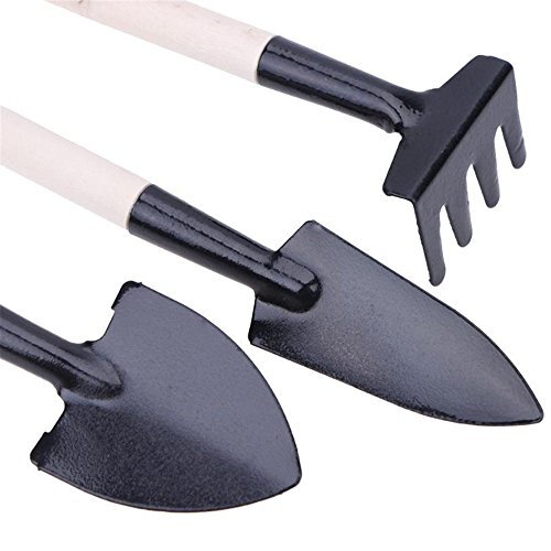 3 Pieces Mini Spade Shovel Harrow Gardening Tool Set Potted Plants 3 ...