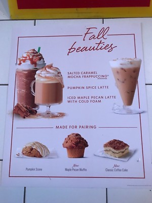 ORIGINAL STARBUCKS COFFEE POSTER ADVERTISING SIGN FALL BEAUTIES FAST ...