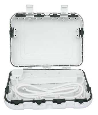 WEATHERPROOF OUTDOOR GARDEN ENCLOSURE BOX + 4 GANG SOCKET 2M EXTENSION ...