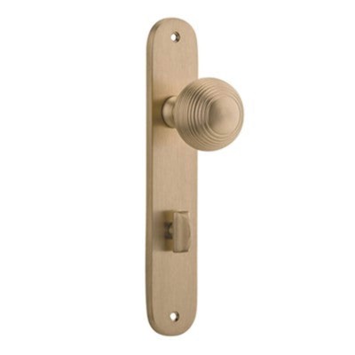 Iver Door Knob Guildford Oval Privacy Pair Brushed Brass CTC85mm ...