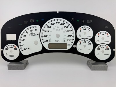 US Speedo White Silverado/Sierra Gauge Face for Clusters 99-02 2500 Gas ...