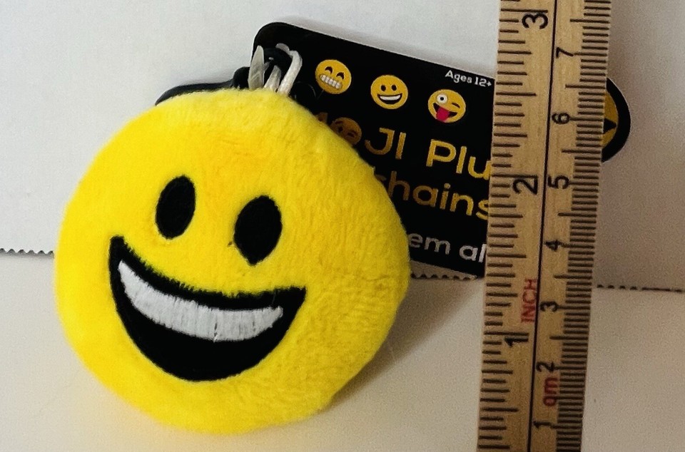 EMOJI Plush Keychain Smiley Face Attach on Bags Keys 2.5" | eBay