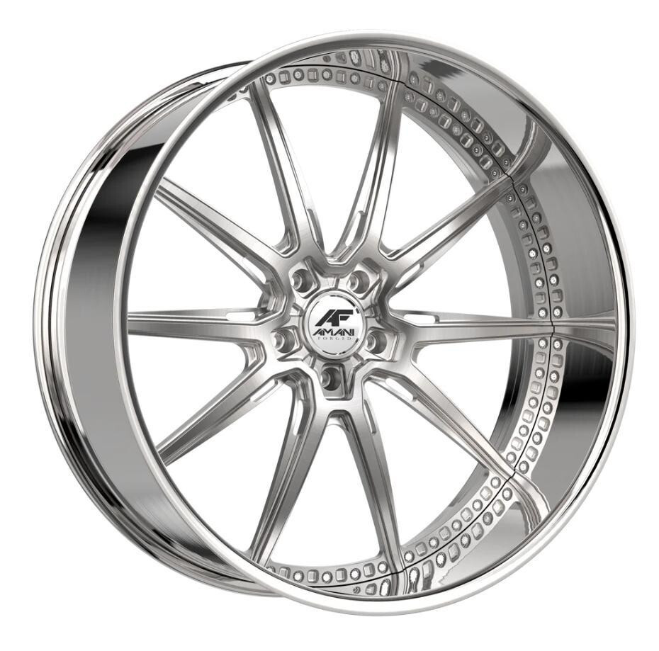26" AMANI FORGED STAGGERED WHEELS 5x5 BRUSHED DONKS C10 BUBBLE CHEVY ...