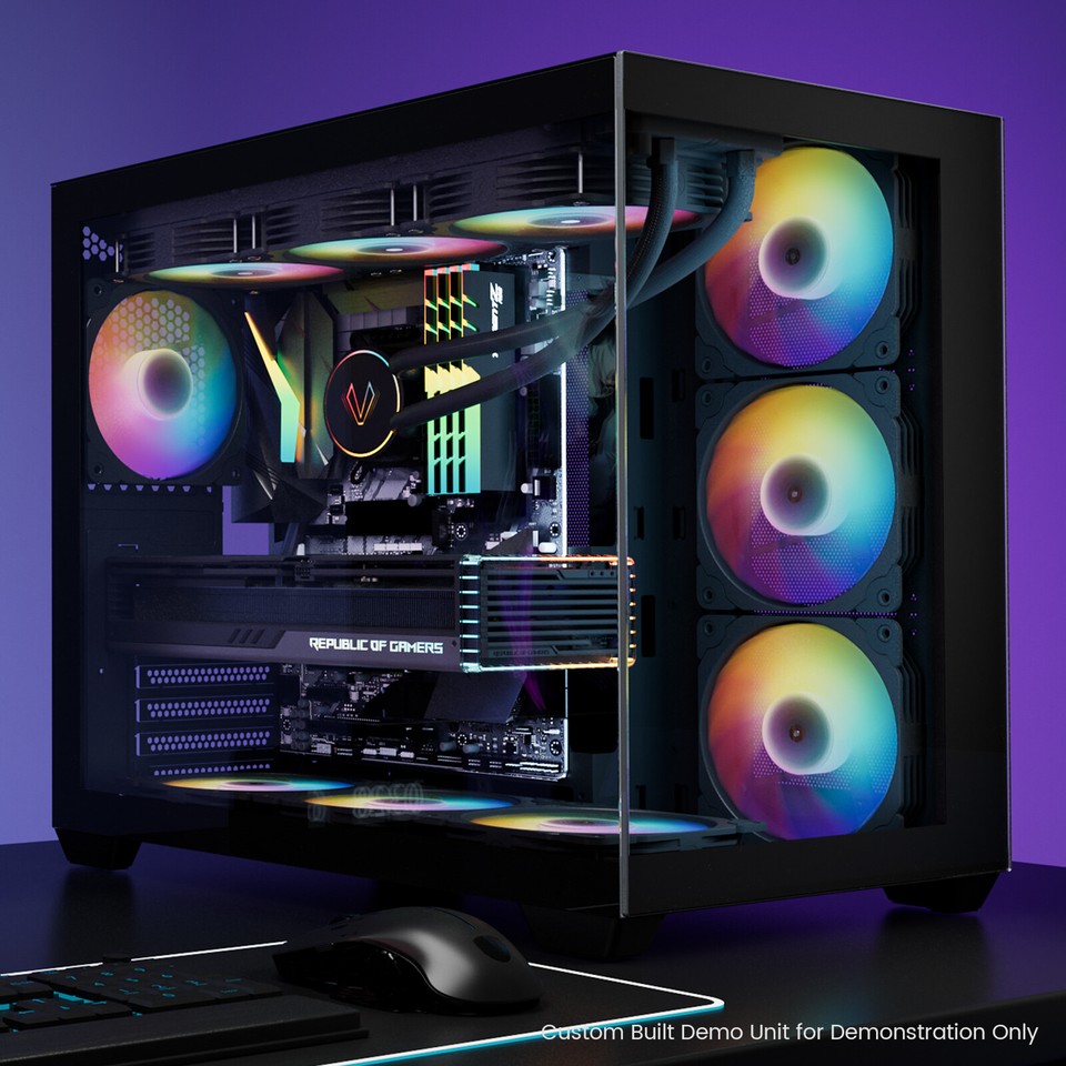 Vetroo AL900 BLACK ATX Mid Tower PC Case Tempered Glass w/ ARGB & PWM ...
