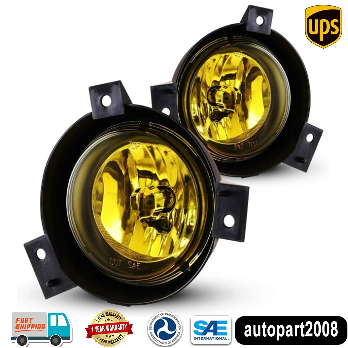 For 2001-2003 Ford Ranger Yellow Halogen Fog Lights Front Driving ...