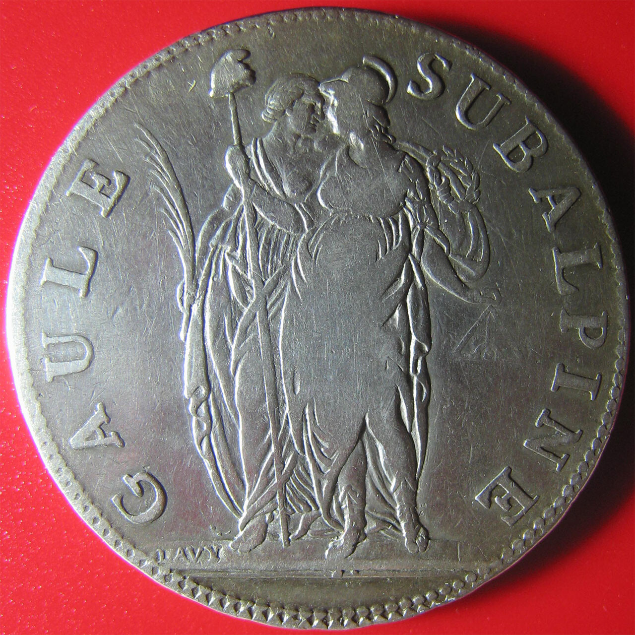 ITALY PIEDMONT L'AN 10 (1801) SUBALPINE REPUBLIC 5 FRANCS SILVER ...