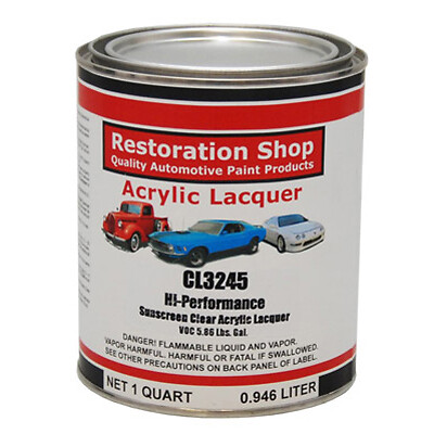 Restoration Shop 1 Quart CL3245 Hi-Performance Acrylic Lacquer Clear ...