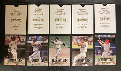 1993 DONRUSS 90s DOMINATORS LOT OF 5 MCGWIRE, WILLIAMS, CARTER, BONDS ...
