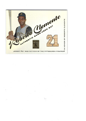 2001 Topps Tribute Roberto Clemente Retired # GU-Bat Pirates HOF Legend ...