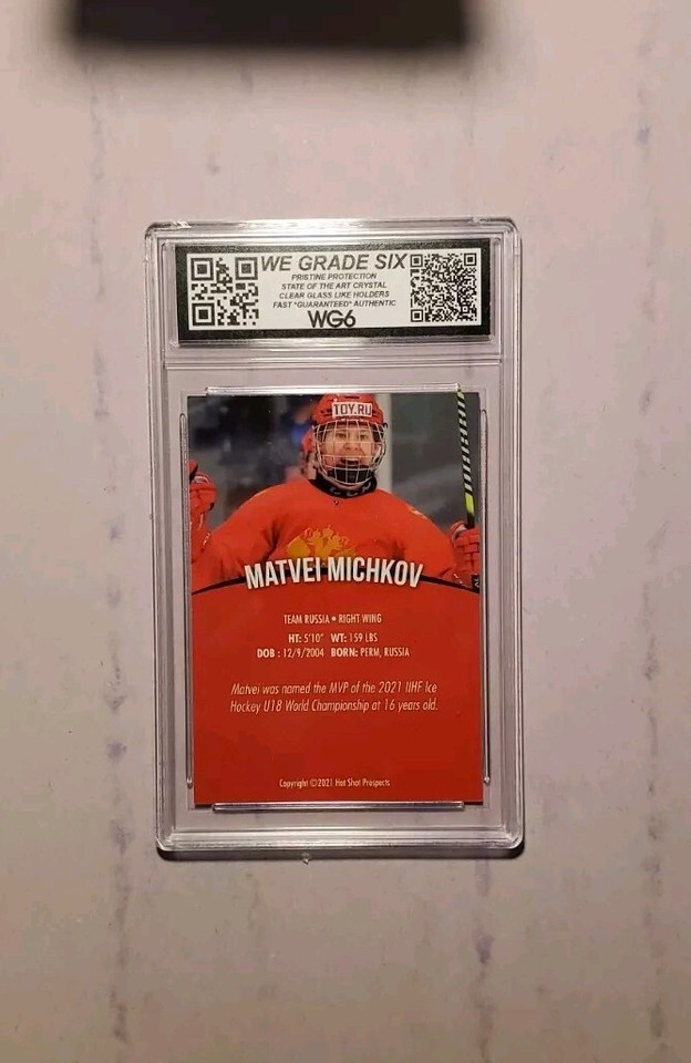 Graded Gem 💎 Mint 10 2021 Hot Shot Prospects rookie MATVEI MICHKOV ...