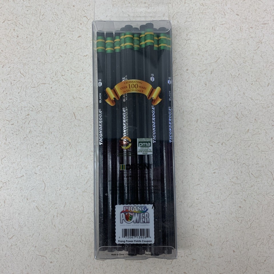 Ticonderoga Pencils Wood Graphite #2 HB Soft, Black, 15 Pencils (13926 ...