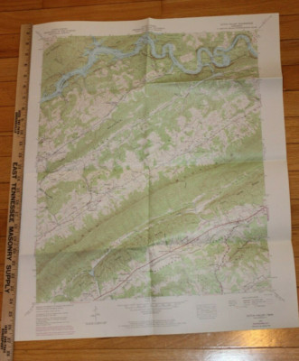 VA, WV, KY, TN - Tva Tennessee Valley Authority Topography Map