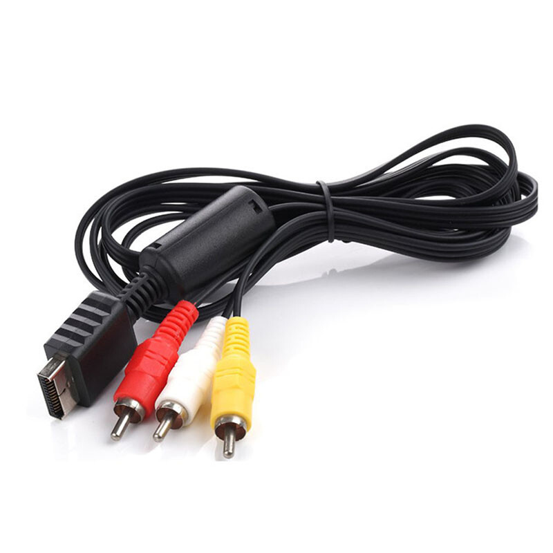 Multi Out AV Cord Video/Audio Cable 3 RCA Flat For Playstation PS PS2 ...