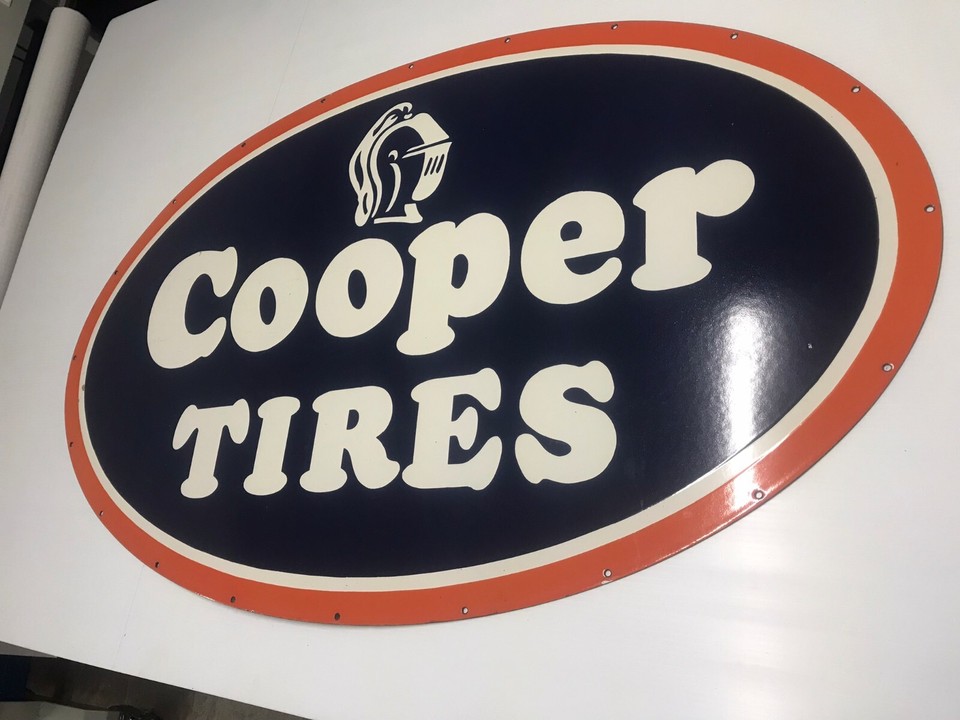 COOPER TIRES 48X30 SINGLE SIDED PORCELAIN ENAMEL SIGN | eBay