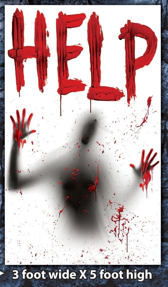 2pcs-Bloody Creepy HELP-DO NOT ENTER Window Wall Door Cover Posters ...