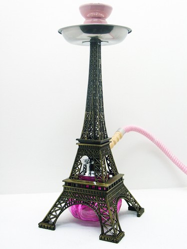 NEW PINK PARIS EIFFEL TOWER MODERN Hookah Shisha Hooka BRASS Frame 1 ...