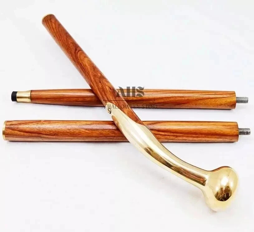 Vintage Brass Horse Hame Ball Head Handle Handmade Wo… - Gem