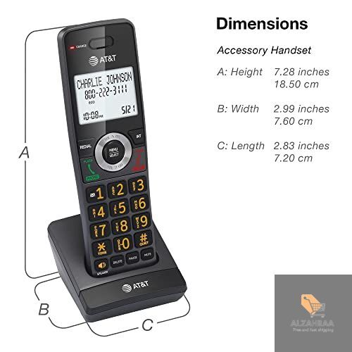 AT&T Cordless Home Phone 2 Handsets Call Block Caller ID Duplex ...