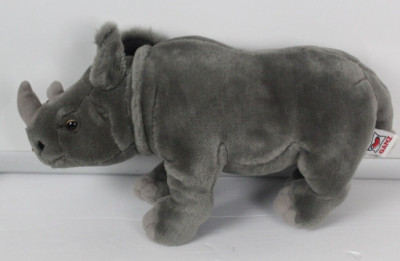 Ganz Rhinoceros Gray Plush Black African Rhino 14"Webkinz Endangered ...