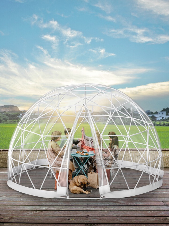 Garden Dining Pod Dome All Weather Canopy Shelter (FRAME) Bubble Tent ...