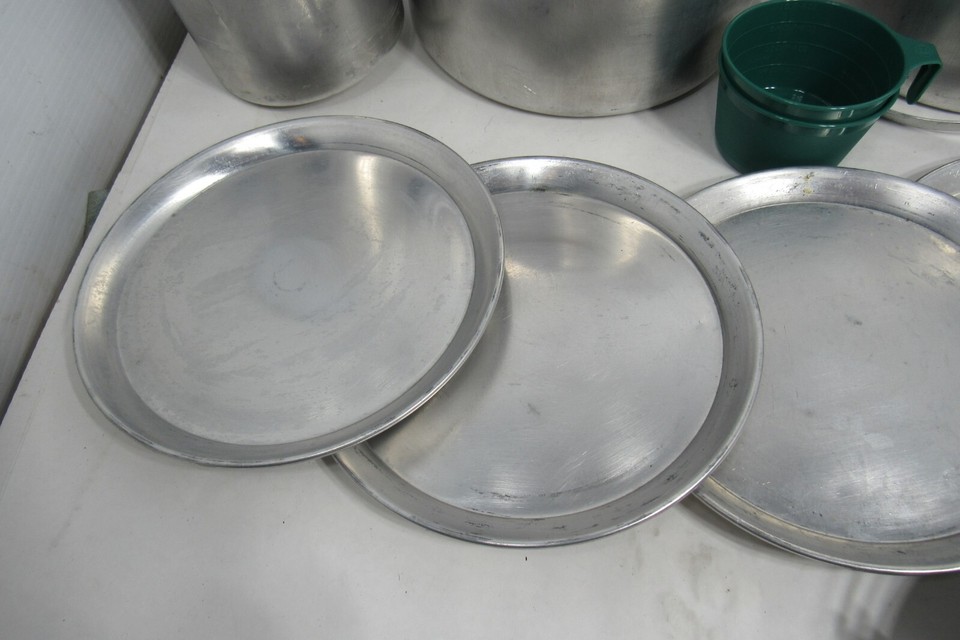 Vintage Camping 1970's Palco Back Packers Aluminum Cook Kit with Plates ...