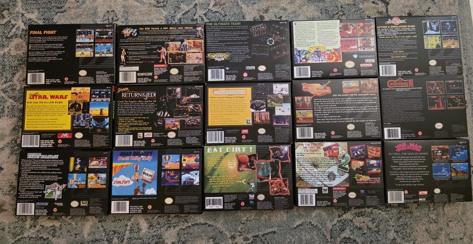 Lot Of 15 Snes Boxes with Trays. Nintendo. **Please, READ The ...