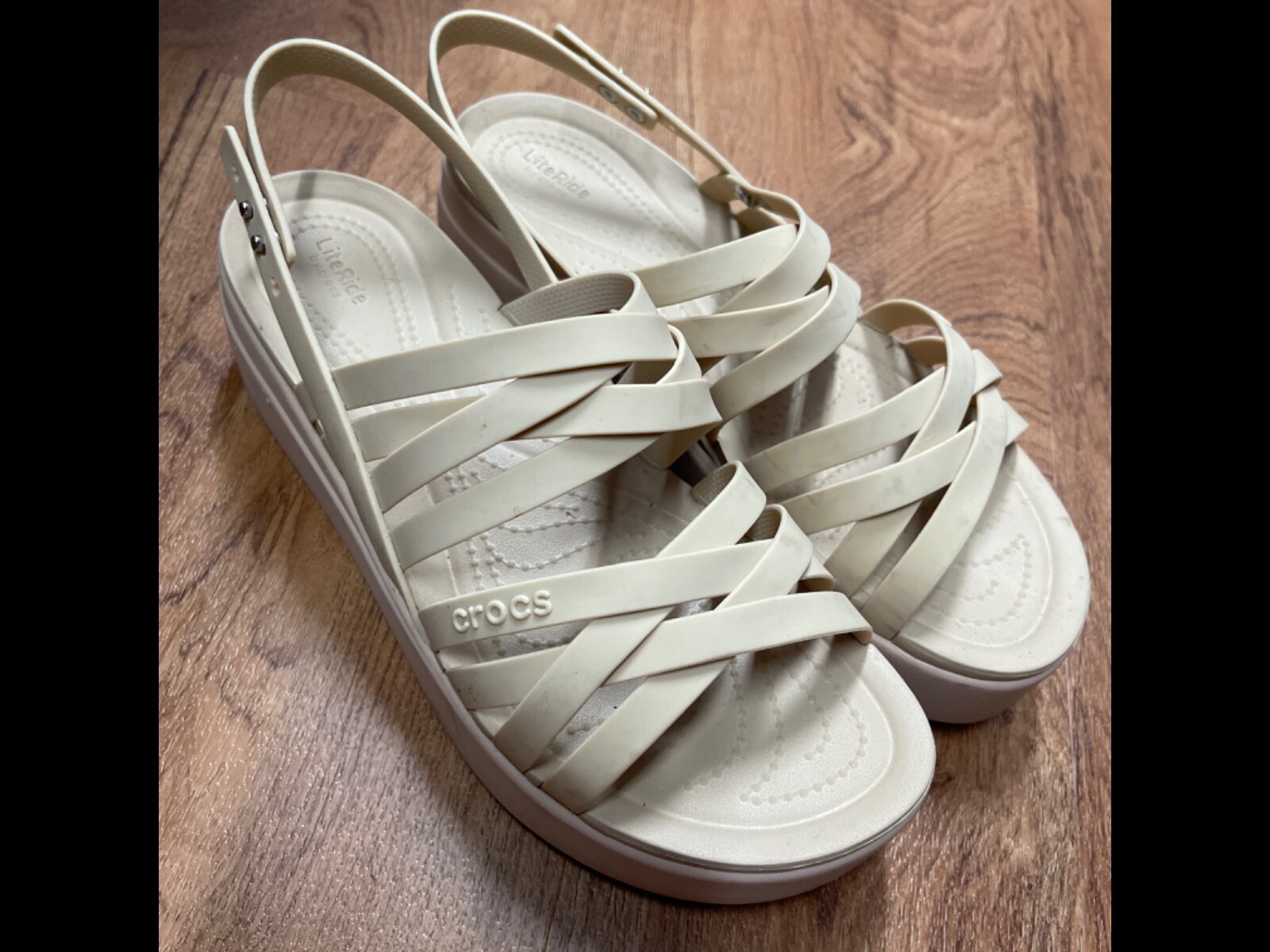 CROCS Brooklyn Strappy Low Wedge Sandals Women's Size… - Gem