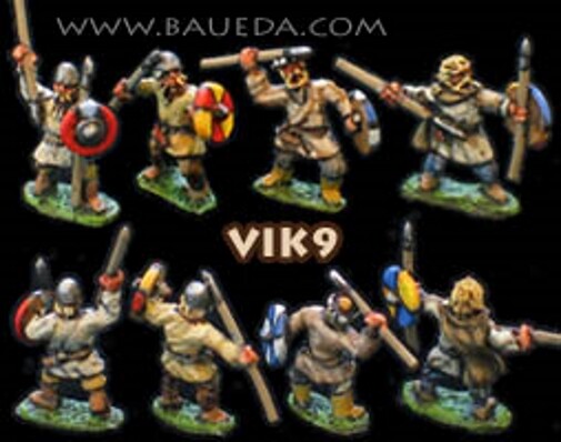 Baueda VIK9 Hostis 15mm Viking Scouts (8) Miniatures Dark Ages Warriors ...