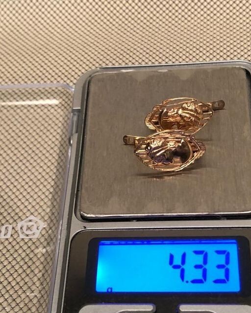 Vintage Soviet Russian Rose Gold 583 14K Earrings Cameo Women's Jewelry ...