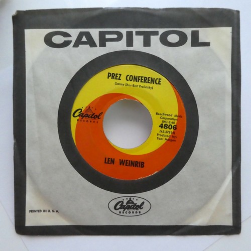 Len Weinrib 45 Prez Conférence Capitol Rock & Roll Instrumental ...
