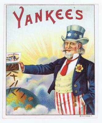 Yankees, original outer cigar box label, Uncle Sam | eBay