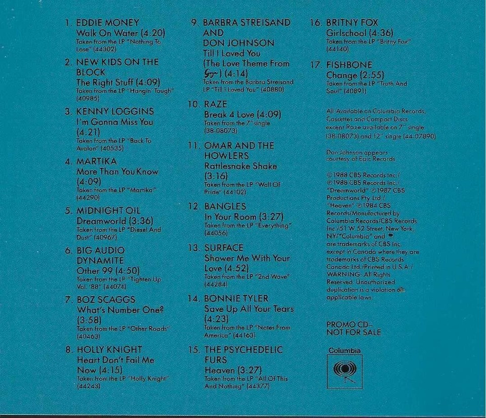 More New Stuff: Columbia Records Retail Sampler Volume Two by Various ...