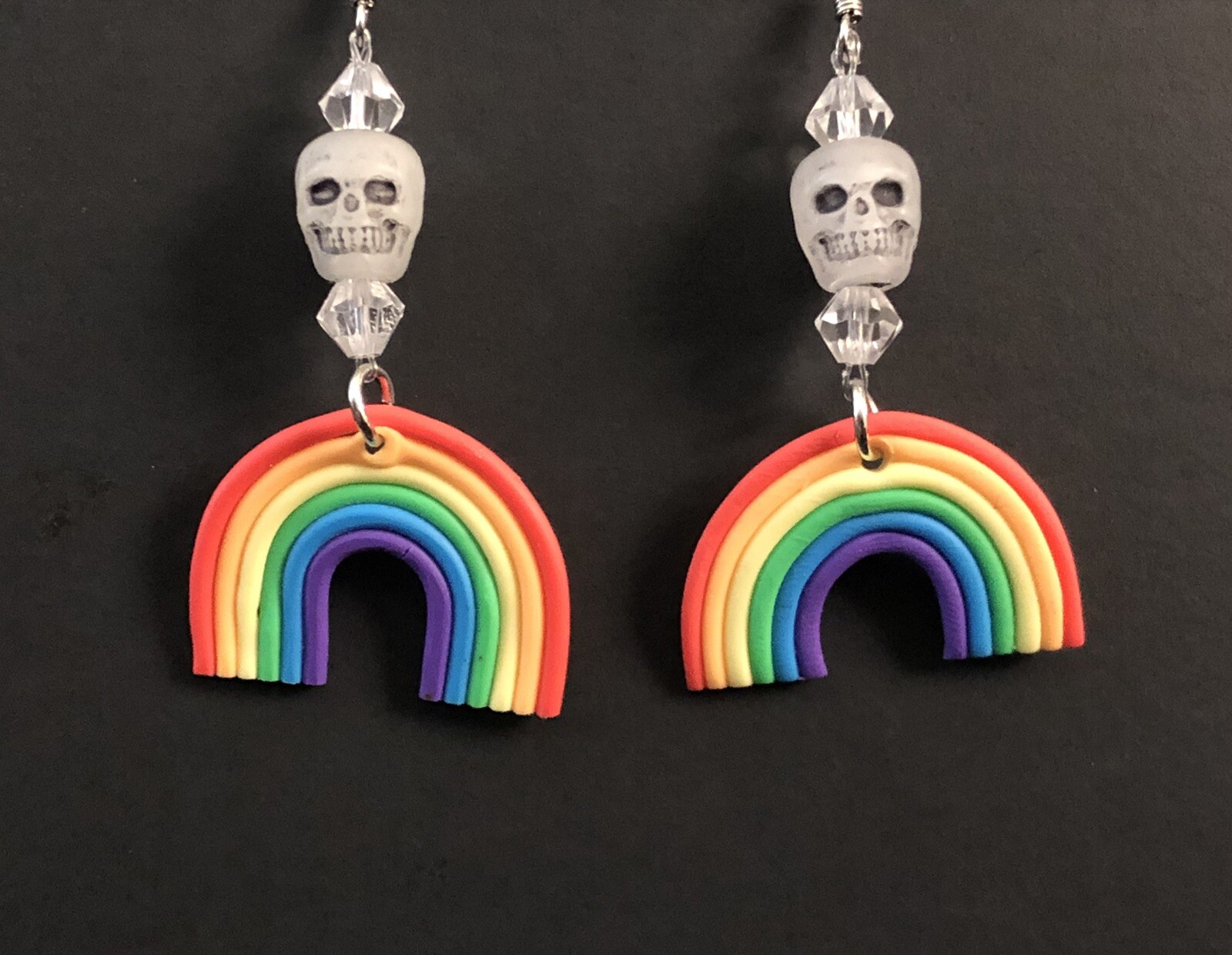 Skulls & Rainbows Dangle Earrings, Scenecore, Rave, Emo, Punk, EDM ...