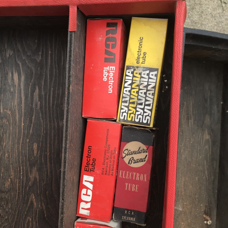 Vintage RCA Vacuum Tube Radio TV Repair Caddy Case Box with 196 Tubes ...