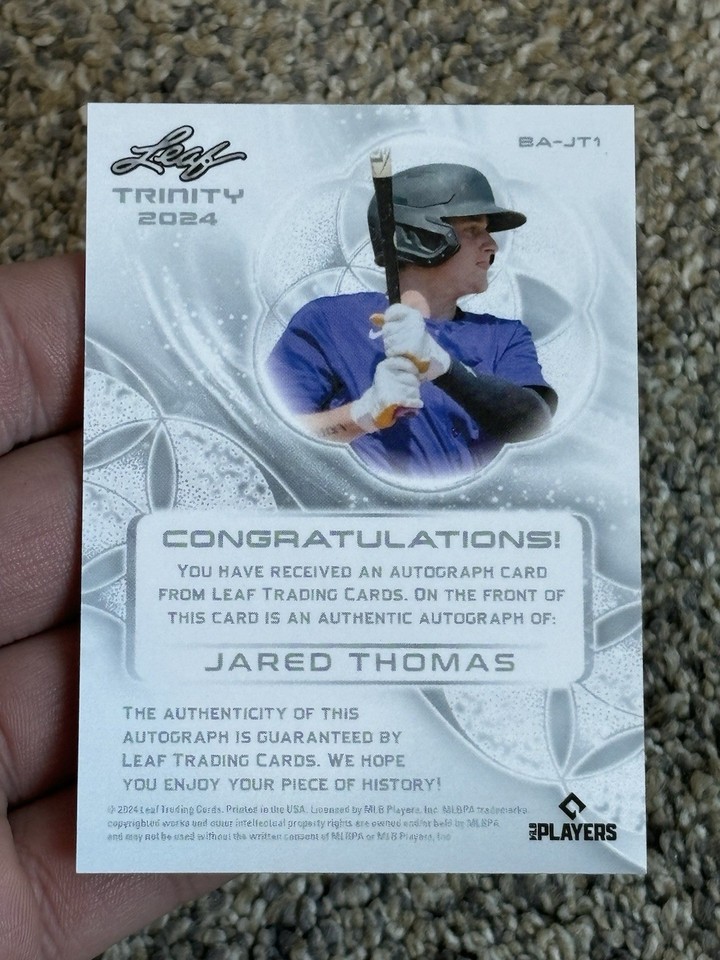Jared Thomas Auto 1/10 Purple Color Match BA-JT1 2024 Leaf Trinity ...