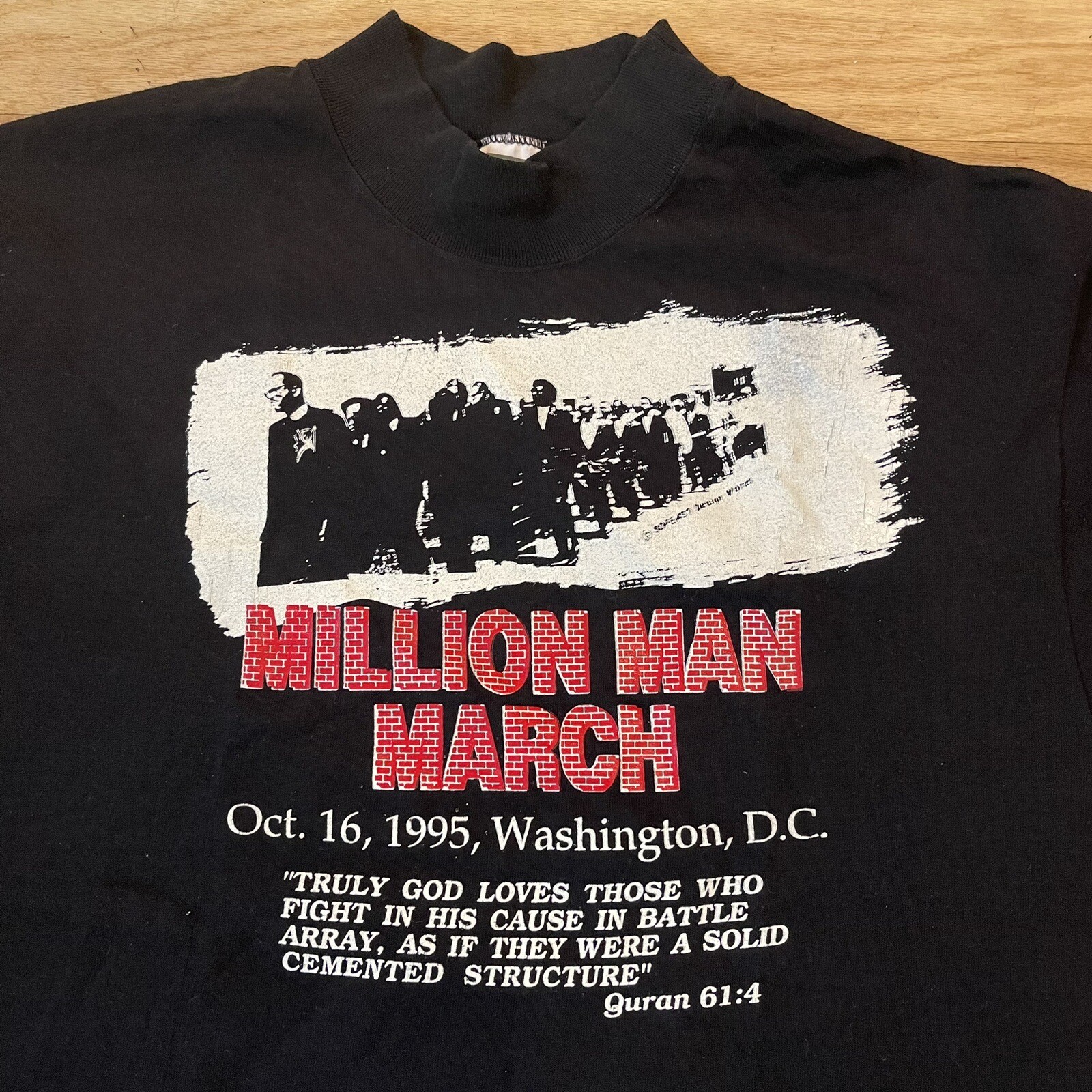Vtg 1995 Million Man March Farrakhan Malcom Rap Tee Turtleneck ...
