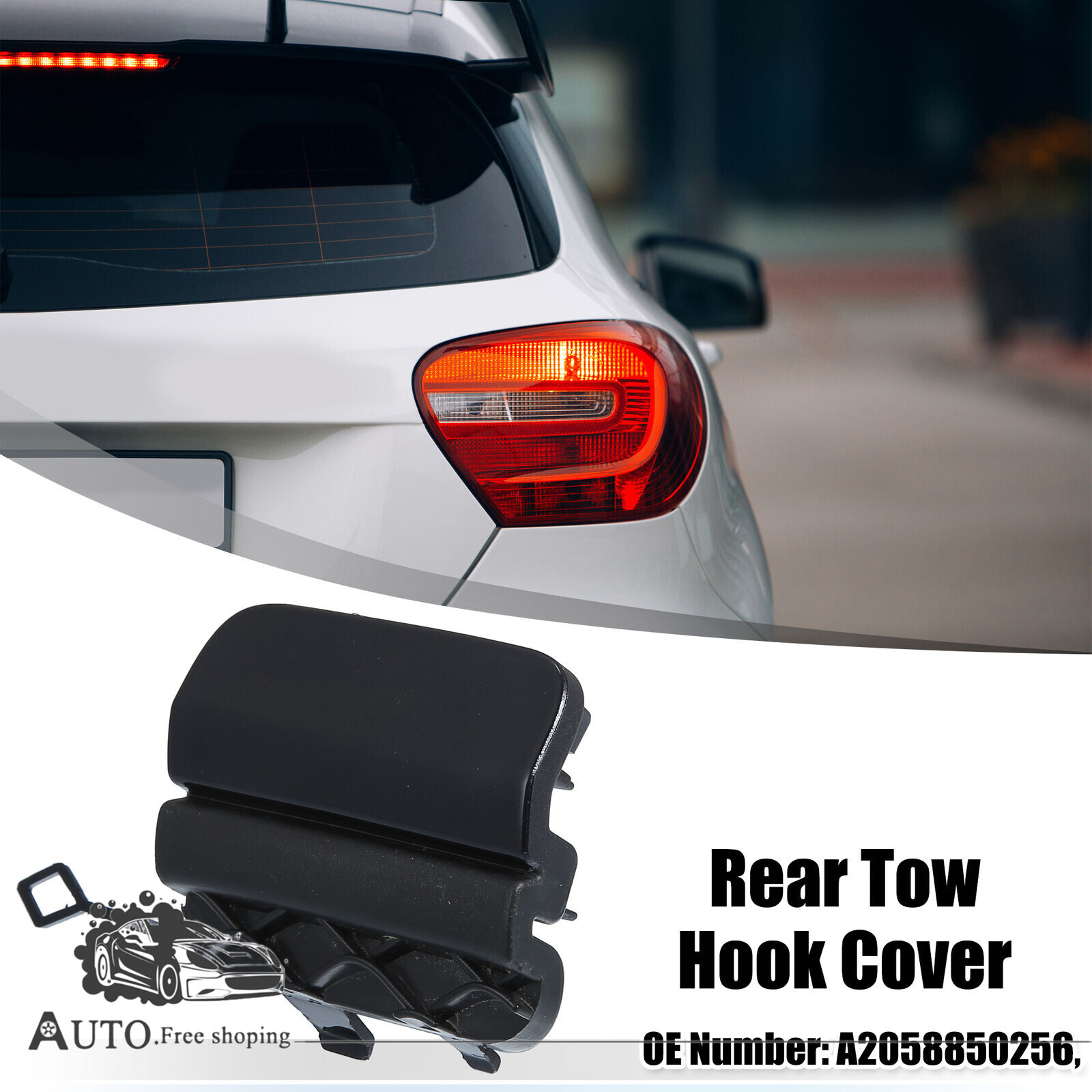 Fit Mercedes-Benz C 43 AMG Base 3.0L V6 Rear Bumper Tow Hook Cover ...
