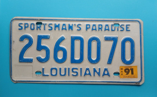 🐾 1984 LOUISIANA "PASSENGER" LICENSE PLATE (256 D 070) LAKE CHARLES ...