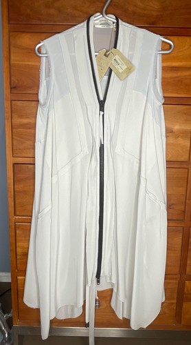 AllSaints Lewis Lew 100% Silk Ice Grey Black Zipper Dress UK 8 US 4 NWT ...