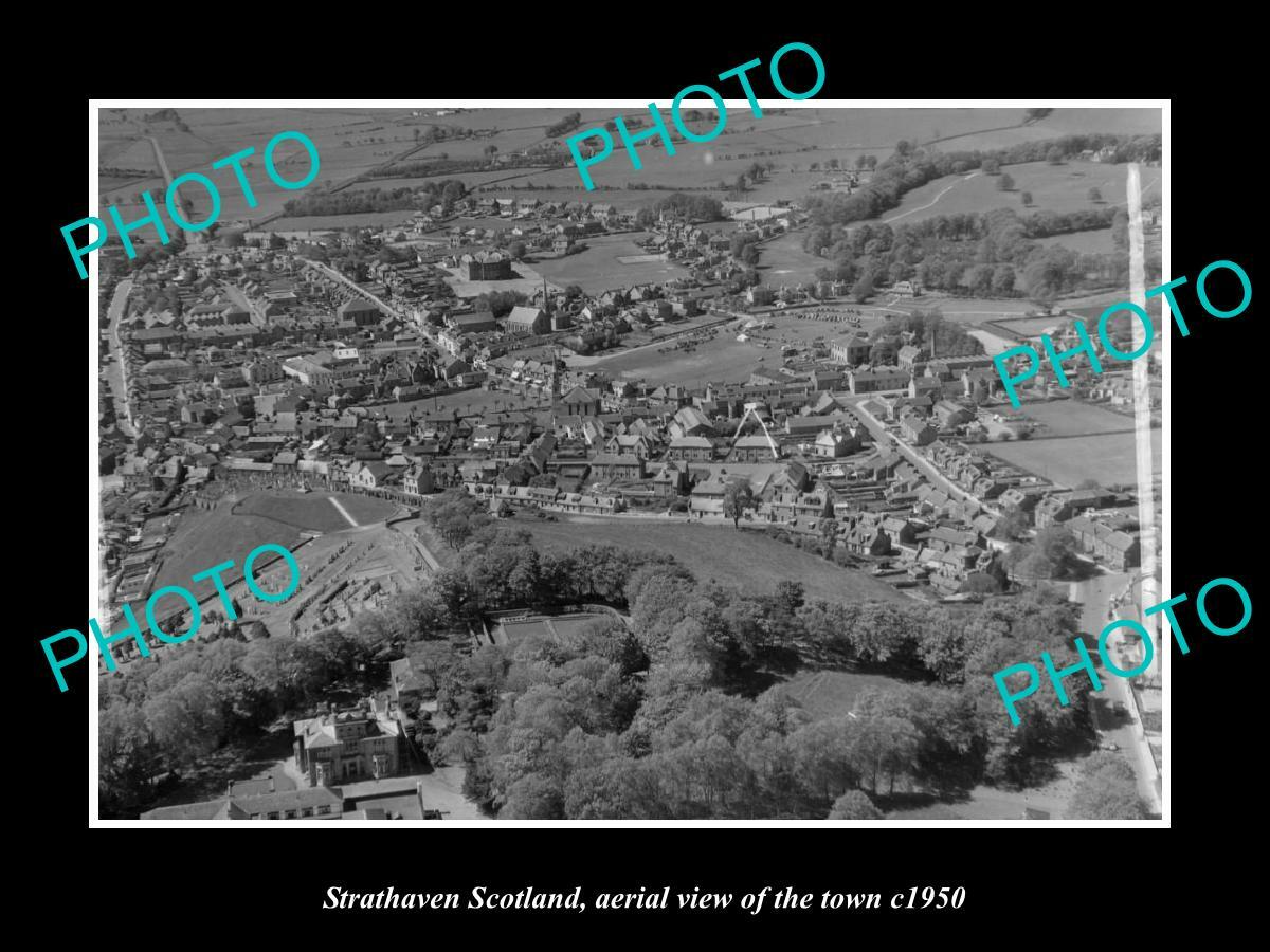 OLD 8x6 HISTORIC PHOTO OF STRATHAVEN SCOTLAND AERIAL VIEW OF THE TOWN ...