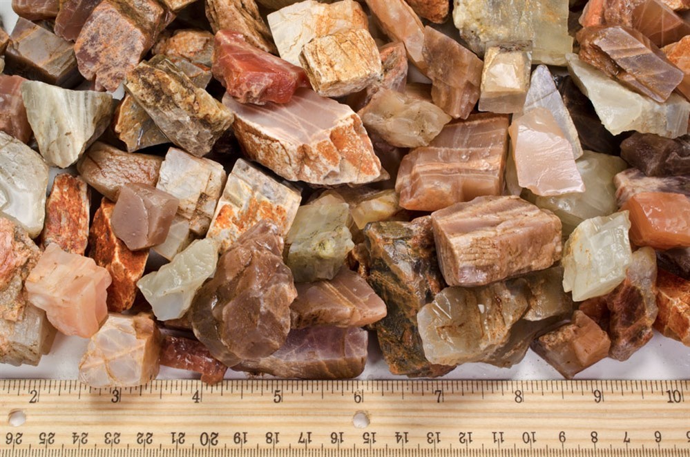 1 Pound of Natural Earth Tone Moonstone Rough - Cabbing, Tumble Rocks ...