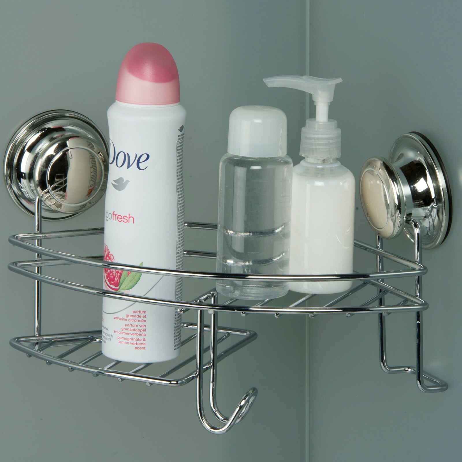 Chrome Corner Shower Rack Soap Bathroom Shower Hanging Storage Caddy ...