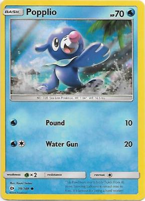 POPPLIO 39/149 SM Base Set Holo Pokemon Card EX | eBay