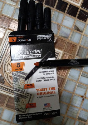 5Pc Counterfeit Money Detector Pens Fake Bill Checker Fraud Protection ...