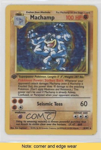 Machamp (Starter Deck) Holo 1st Ed. Pokemon Base Set #8 1999 READ 0f6w ...