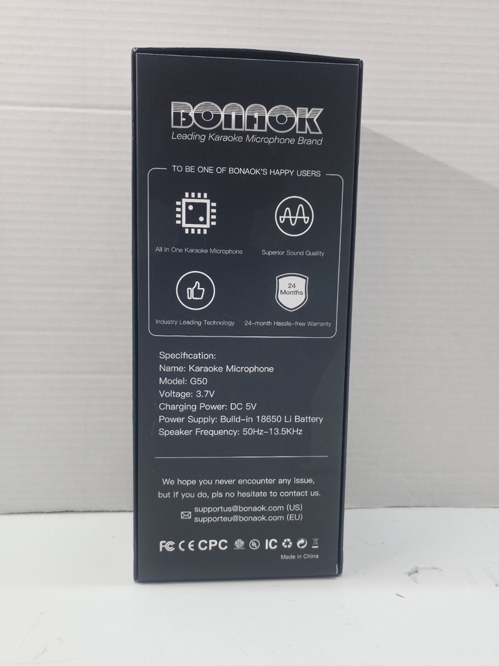Bonaok Professional Karaoke Microphone Model G50 3.7V Battery Operated ...