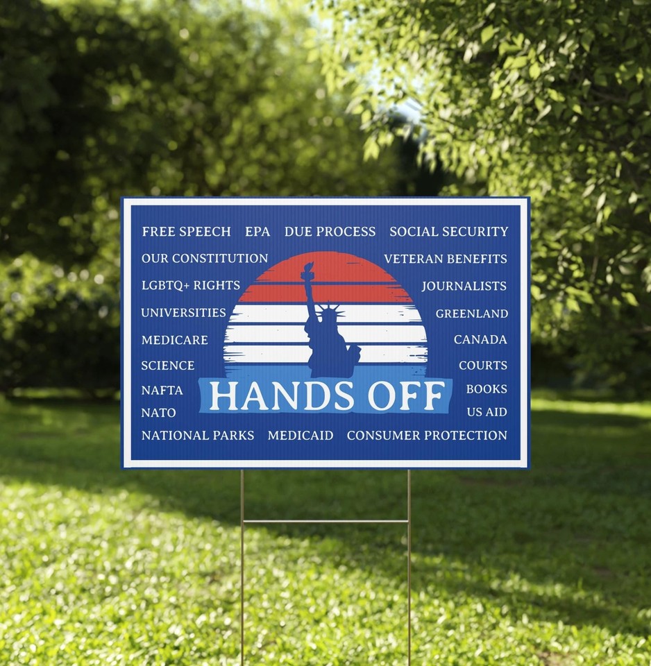 Retro Hands Off Save Social Security Protest Resistance Yard Sign | eBay